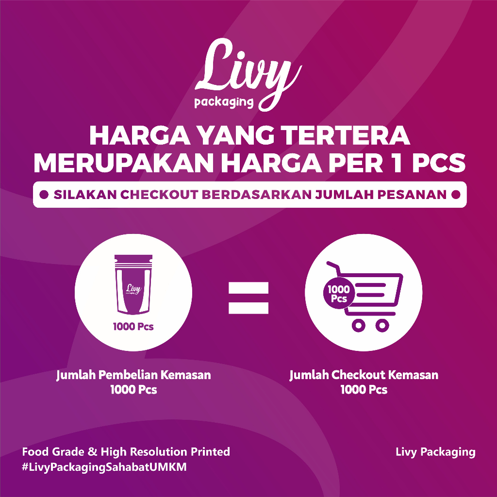 Jual Livy Packaging - Ukuran 15x23cm Kemasan Full Printing Cetak ...