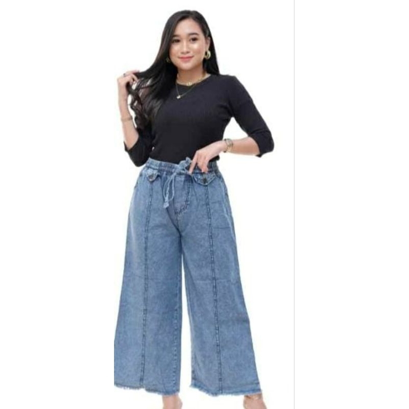 Jual kulot kekinian kulot jeans premium muat bb70kg | Shopee Indonesia