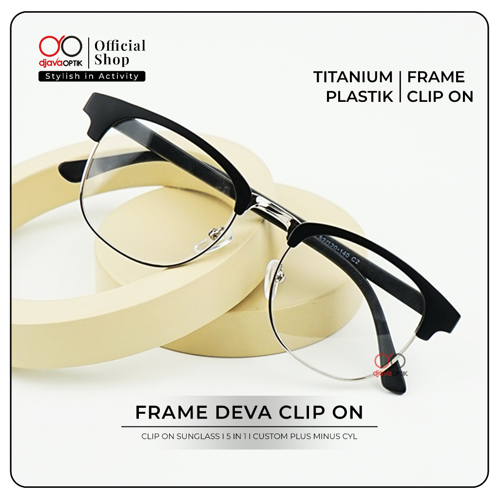 Jual DJAVA OPTIK - Frame Deva - Kacamata Clip On Clubmaster Magnet 5 Lensa | Shopee Indonesia