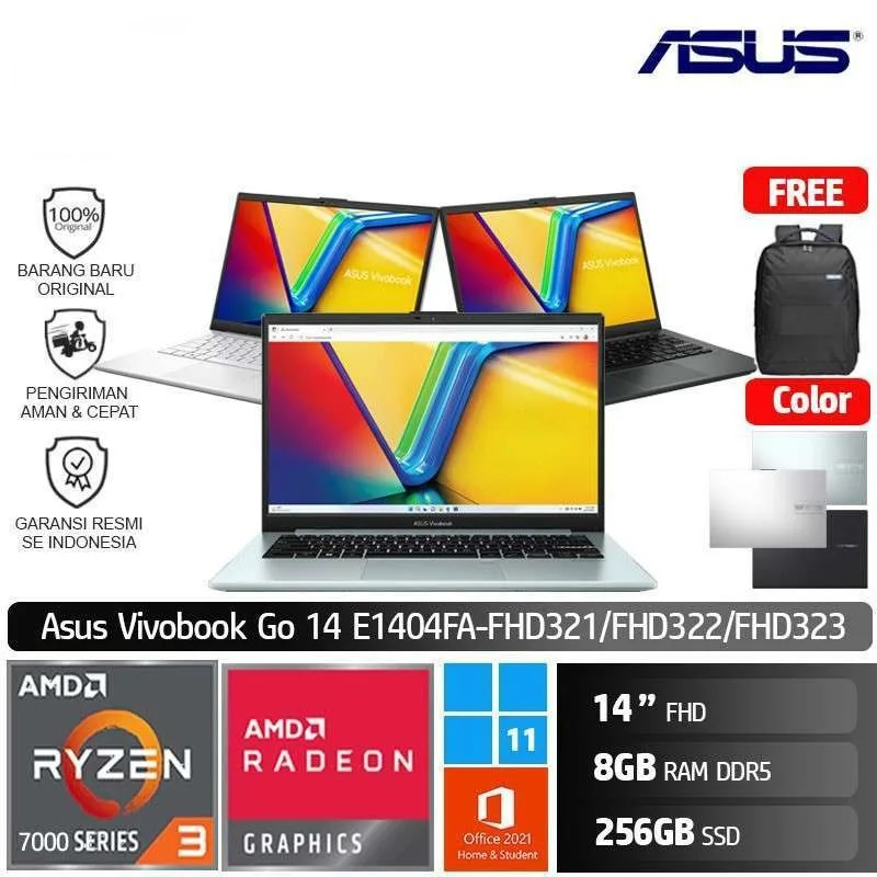 Jual Asus Vivobook Go 14 E1404FA FHD321M Ryzen 3 7320U 8GB 256GB Win11 ...