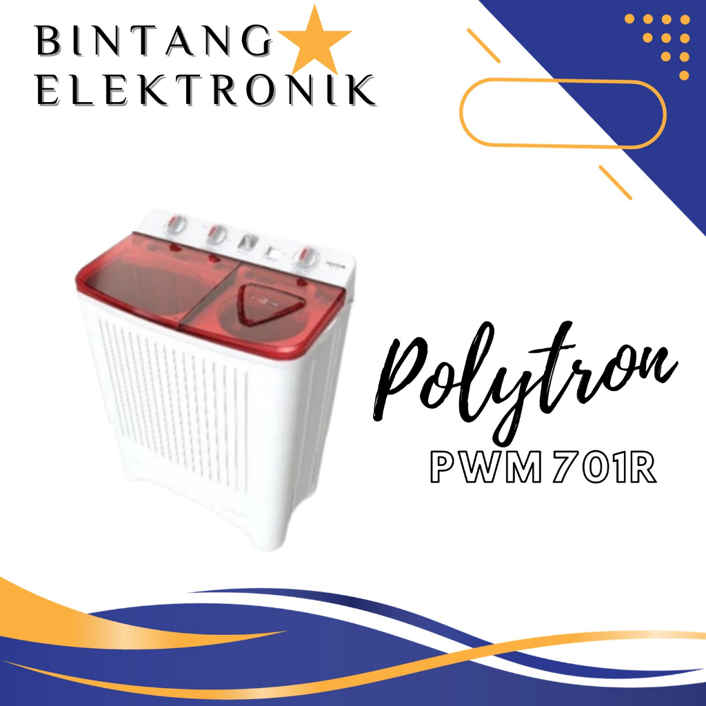 Jual Mesin cuci POLYTRON Primadona Giant 2 tabung 7Kg PWM 701R | Shopee ...