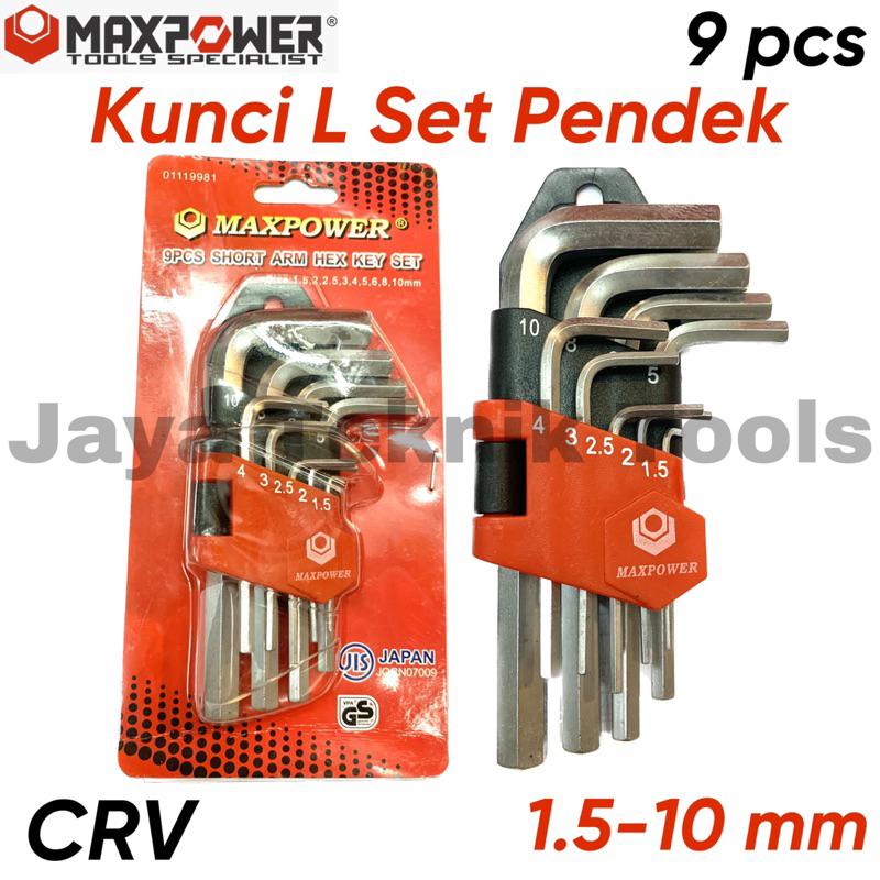 Jual Kunci L Pendek Hex Key Maxpower Short Arm Besi Satin Hexagon | Shopee Indonesia