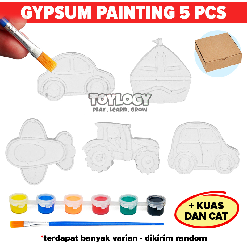 Jual Mainan Edukasi Anak Paket 5 DIY Gypsum Color Painting Mewarnai ...