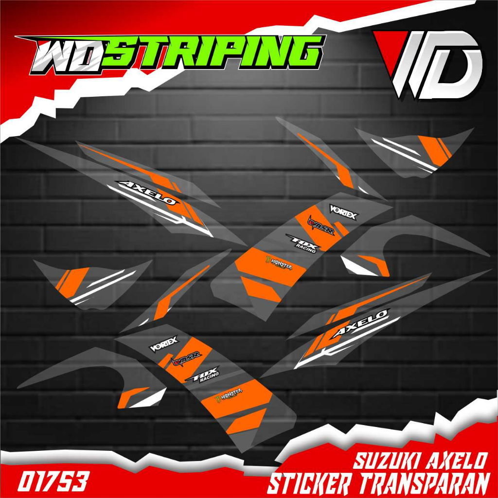 Jual 01753 sticker striping transparan sepeda motor suzuki axelo ...
