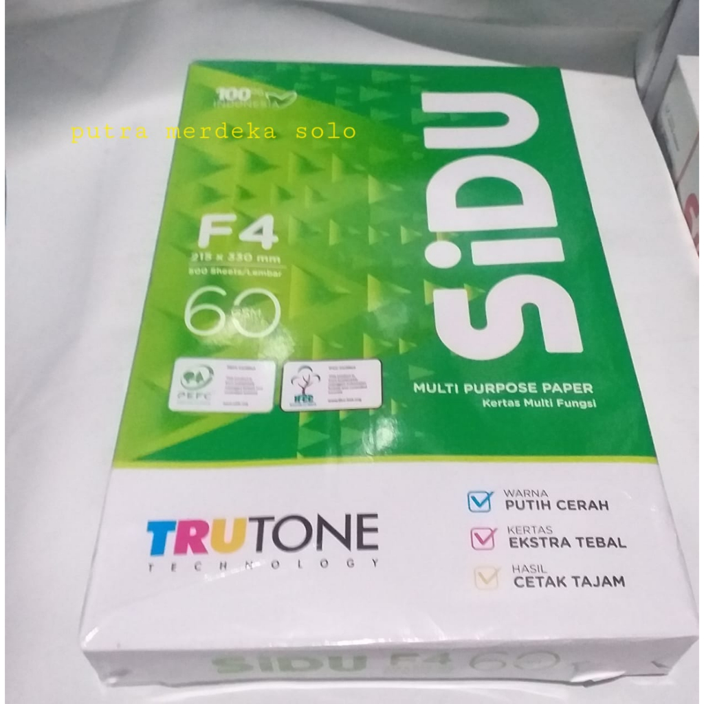 Jual KERTAS HVS SIDU F4 60 GRAM | Shopee Indonesia
