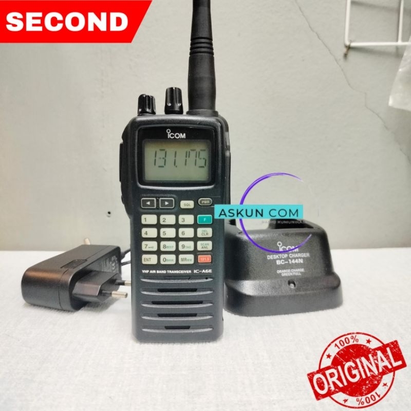 Jual HT ICOM IC A-6E AIRBAND SECOND NORMAL ORIGINAL RAPID CHARGER ...