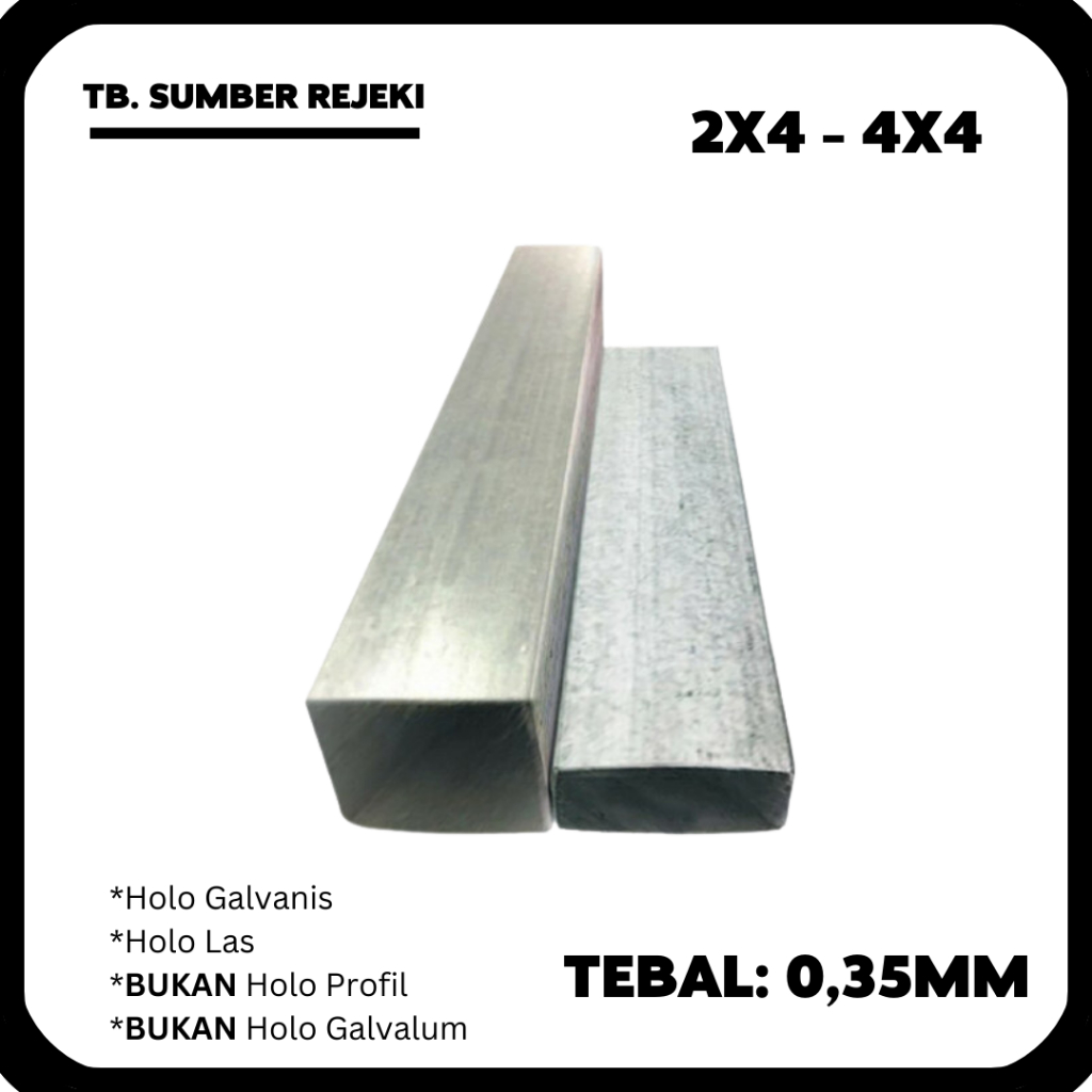 Jual BESI HOLO HOLOW HOLLOW GALVANIS PLAFON 2x4 4x4 Tebal 0,35MM 035 MM - HARGA PER 4 METER ...