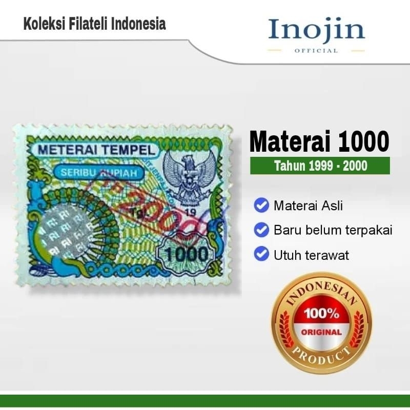 Jual Materai 1000 Tahun 1999 2000 Perangko Matrai Tempel Lama Asli ...