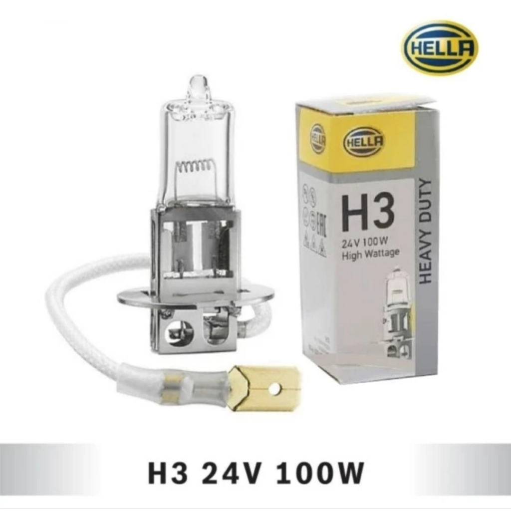 Jual HELLA H3 / H-3 / H 3 24V-100W Bohlam Lampu Halogen H3 24V-100W ...