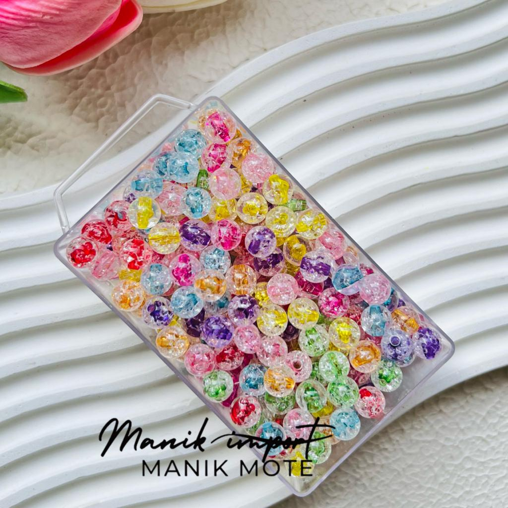 Jual 15gr Manik Akrilik Retak Mix Warna/ Mote Transparan Crack | Shopee ...