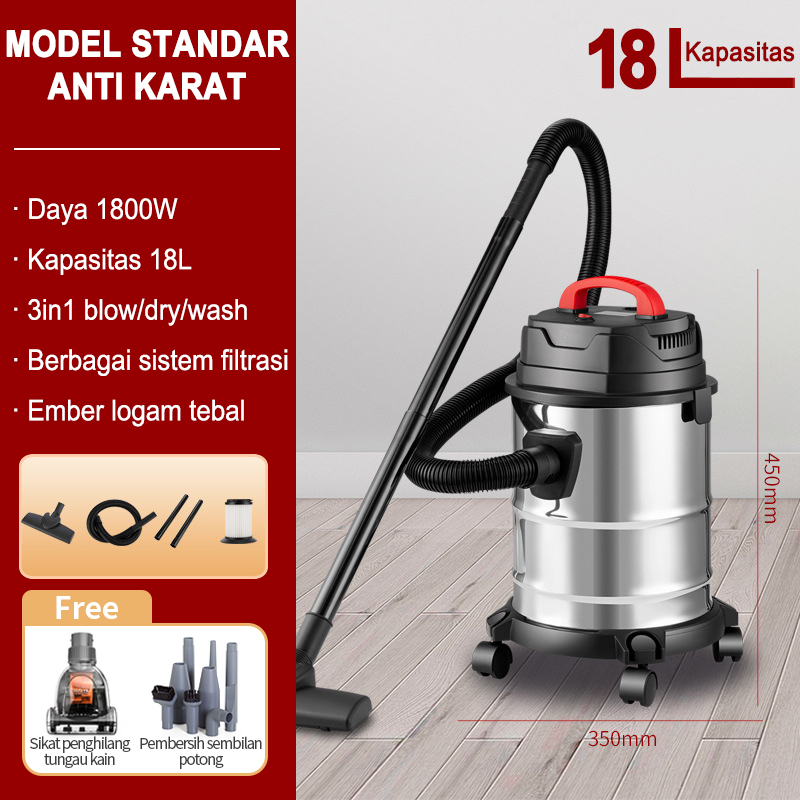 Jual Vacuum Cleaner Wet & Dry 18L / filter washable, sedot basah ...