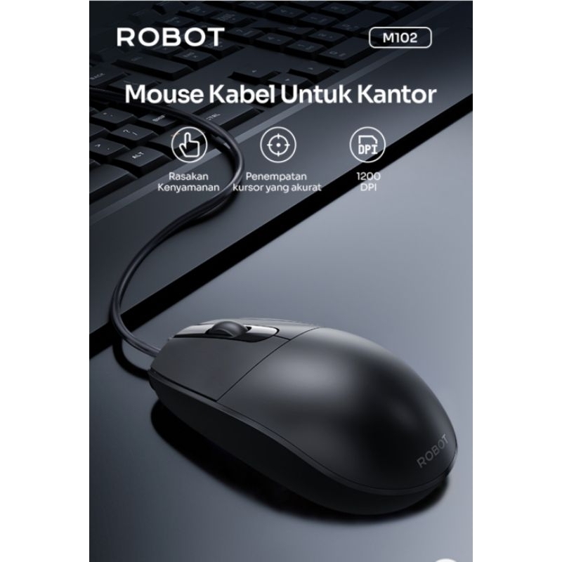 Jual NEW Robot M100 / M102 Mouse Wired Laptop Komputer Office Mouse USB ...