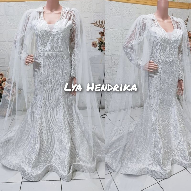 Jual GAUN PENGANTIN SLIM TULE SQUIN MODERN | Shopee Indonesia