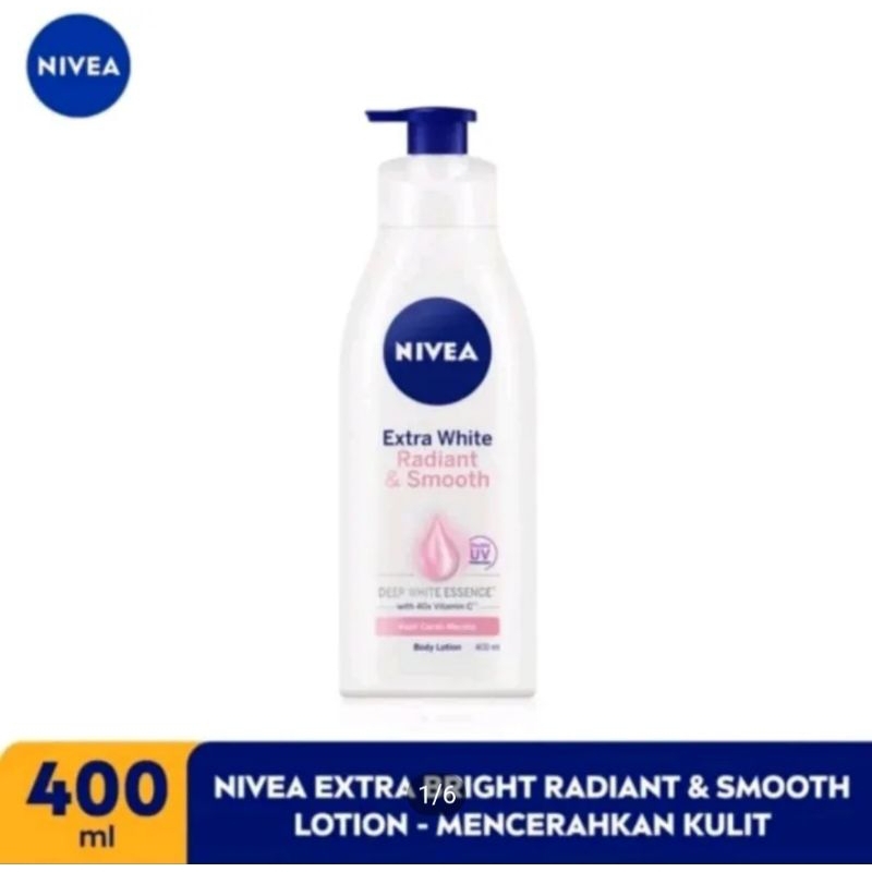 Jual NIVEA Extra White Radiant & Smooth Lotion 400ml | Shopee Indonesia