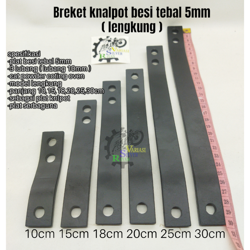 Jual Breket knalpot plat besi tebal 5mm bengkok dan lurus lubang 10mm ...