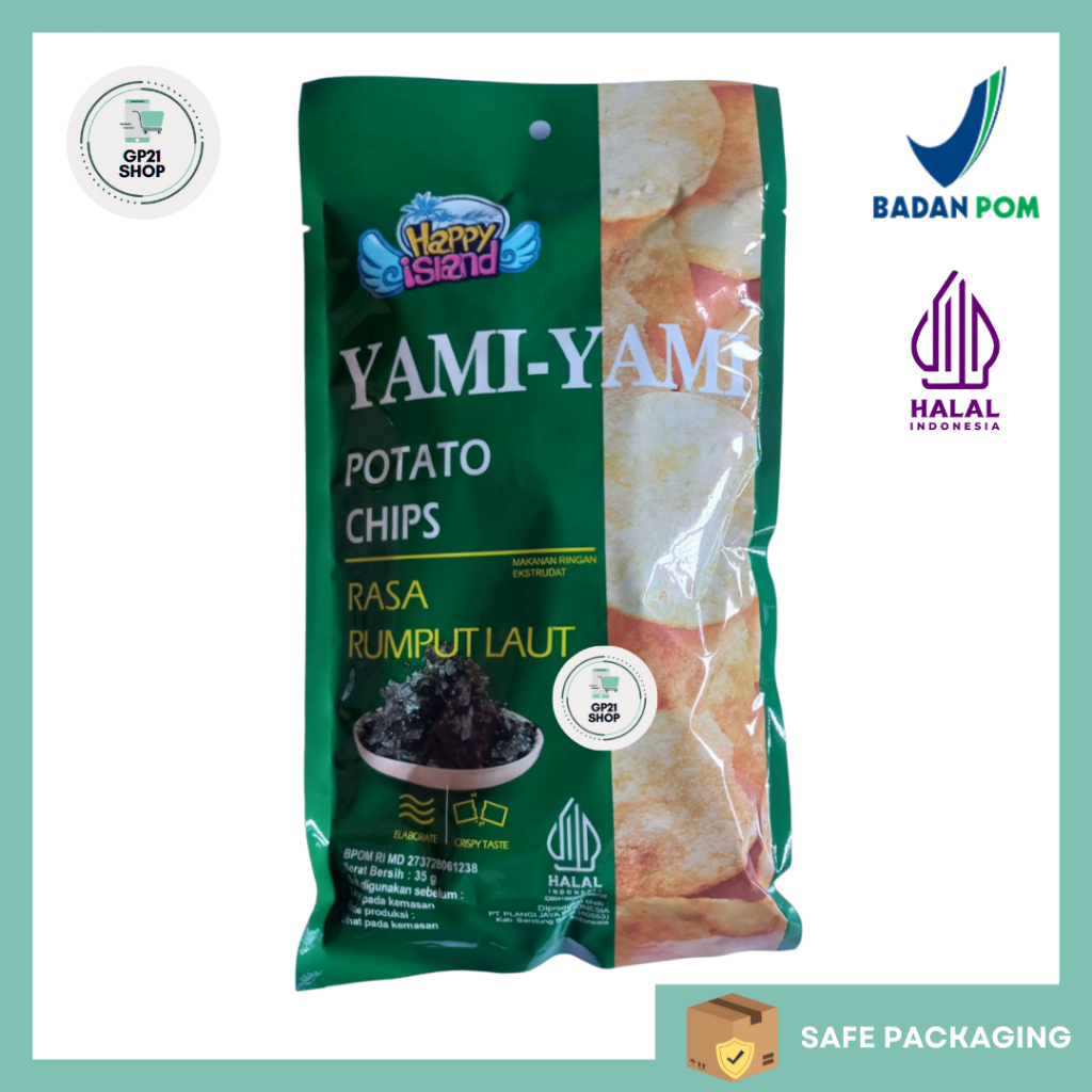 Jual [10 PCS] YAMI YAMI Potato Chips Rasa Rumput Laut - Makanan Ringan ...