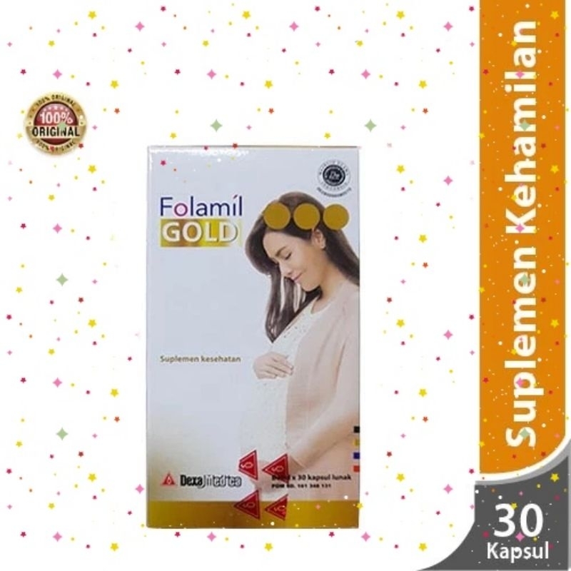 Jual Folamil GOLD 30 Kapsul / Vitamin Suplemen Ibu Hamil diatas 7 Bulan ...