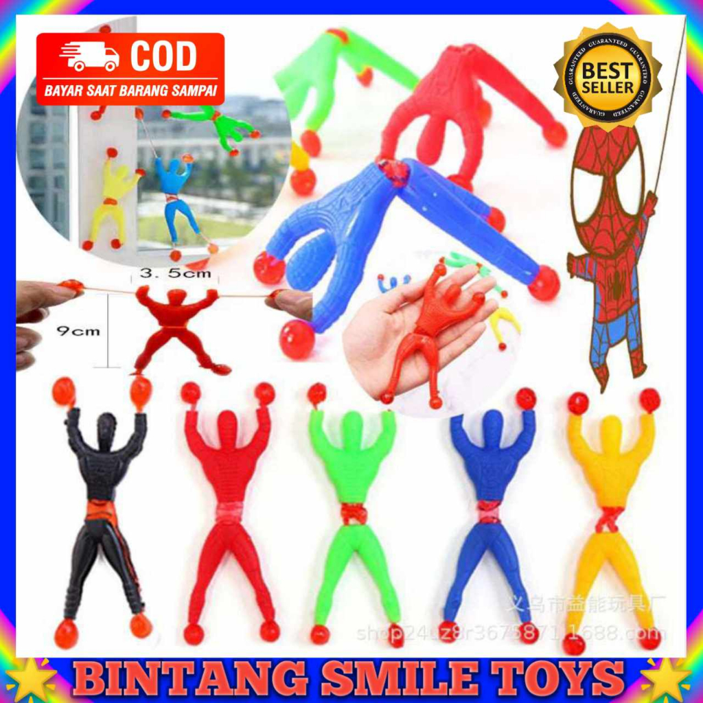 Jual MAINAN ANAK STICKY WALL SPIDERMAN LENGKET NEMPEL DINDING / MAINAN ...