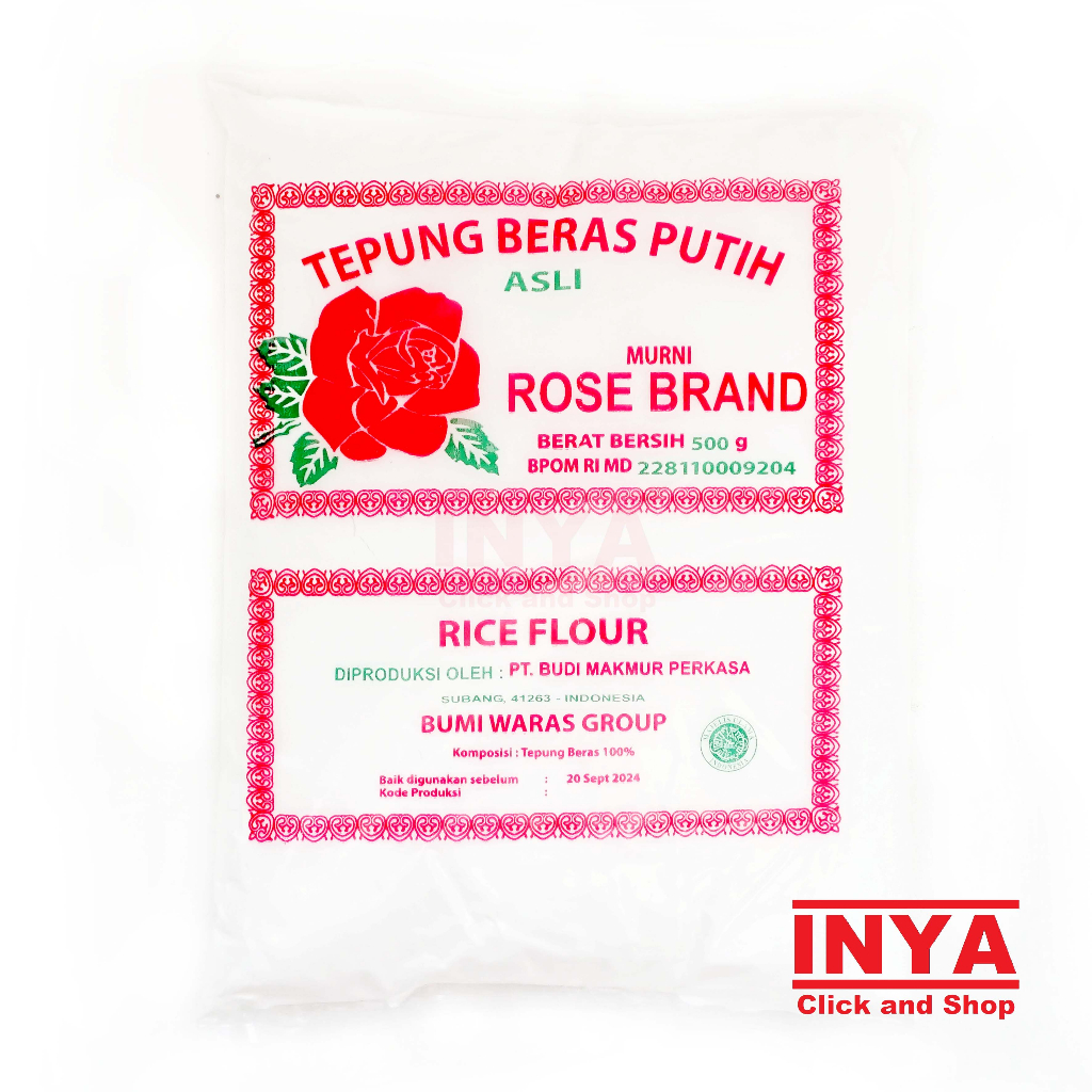 Jual Tepung Beras Putih Murni Rose Brand 500gr - Rice Flour | Shopee ...