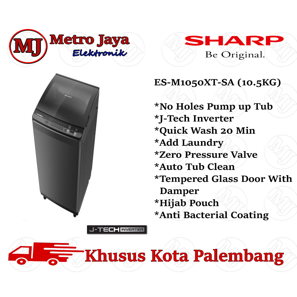 Jual MESIN CUCI 1 TABUNG SHARP ESM 1050 XT 10.5KG TOP LOADING INVERTER | Shopee Indonesia