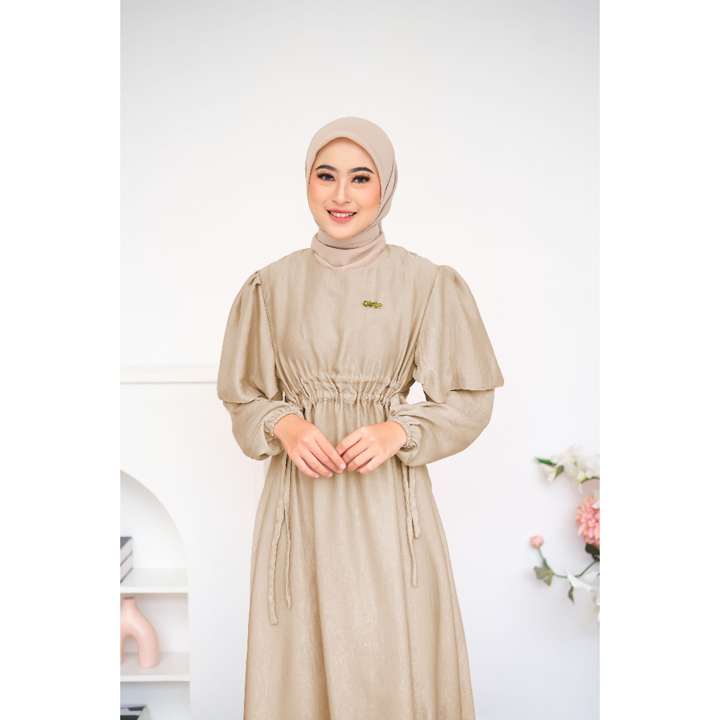 Jual Nadin Dress - Dress Santorini Silk Gamis Flowly Dress Kekinian ...