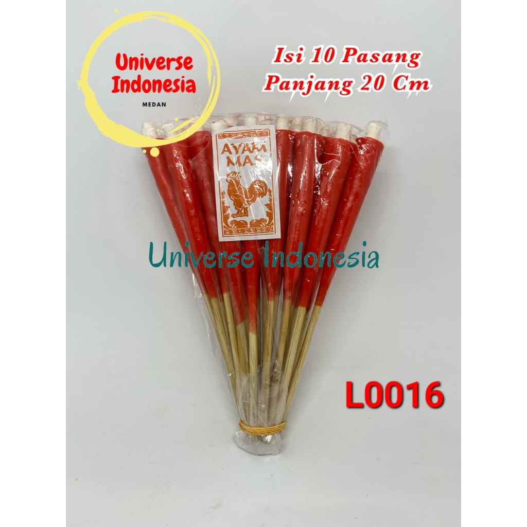 Jual Lilin Merah Tusuk Kaki Bambu 4Niu JB x 10 Pasang, 20 Cm | Shopee ...