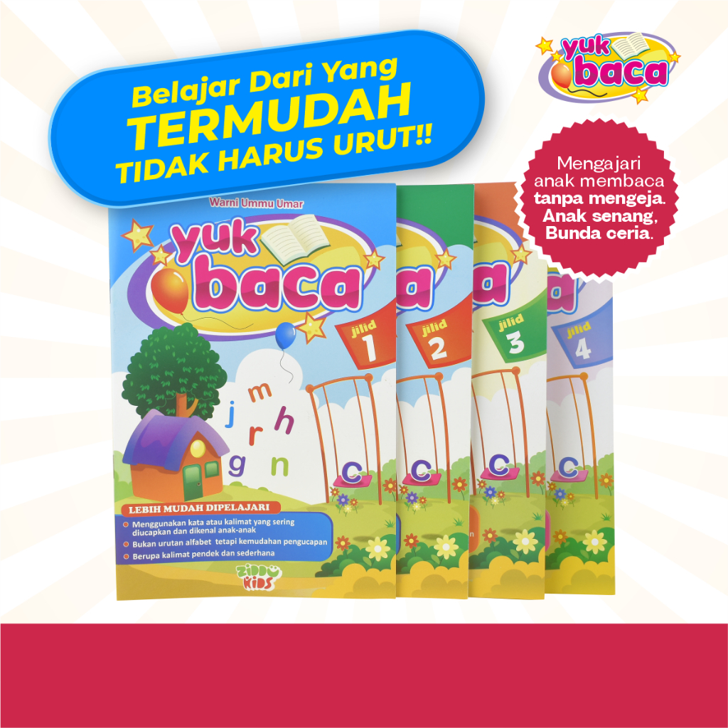 Jual Buku Belajar Membaca Yuk Baca Jilid 1-4 Ziddu Kids untuk TK dan ...