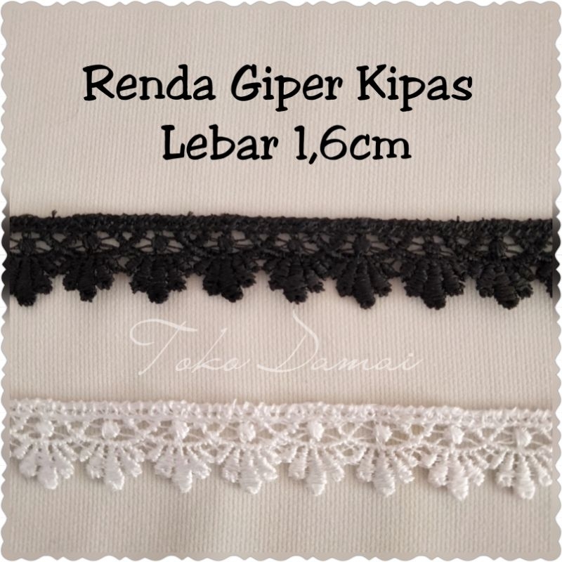 Jual Renda Giper Kipas Lebar 1,6 cm [ Per Meter ] | Shopee Indonesia