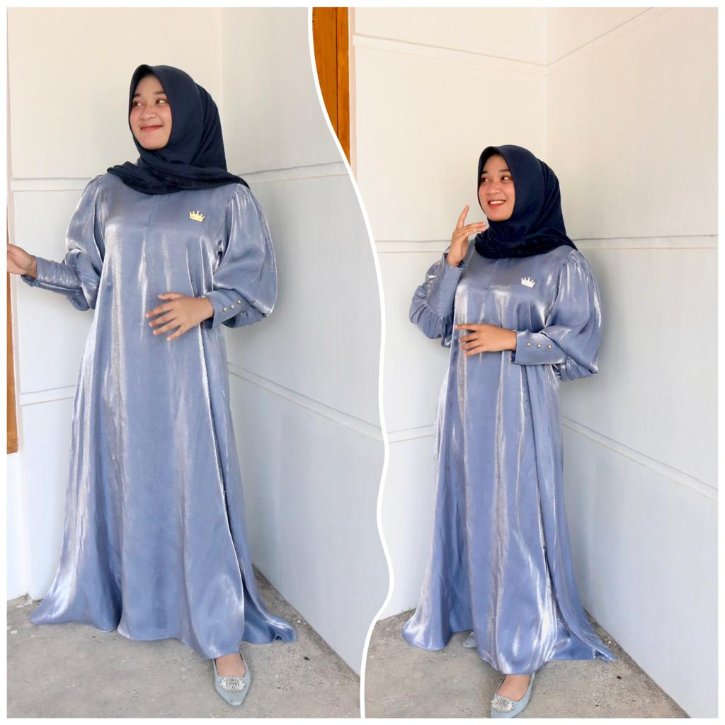 Jual shimer silk dress alea tangan balon muslim by RSM Gamis Wanita ...