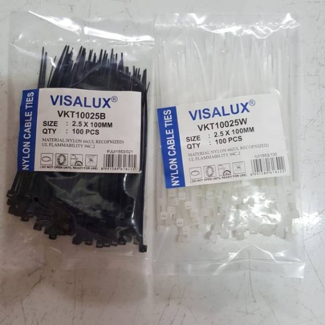 Jual KABEL TIES NYLON KABEL TIES VISALUX 2.5 X 100 MM 10 CM 100 PCS ...