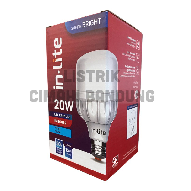 Jual lampu led capsule bulb INLITE 20w INBC002 | putih, fitting E27 | Shopee Indonesia