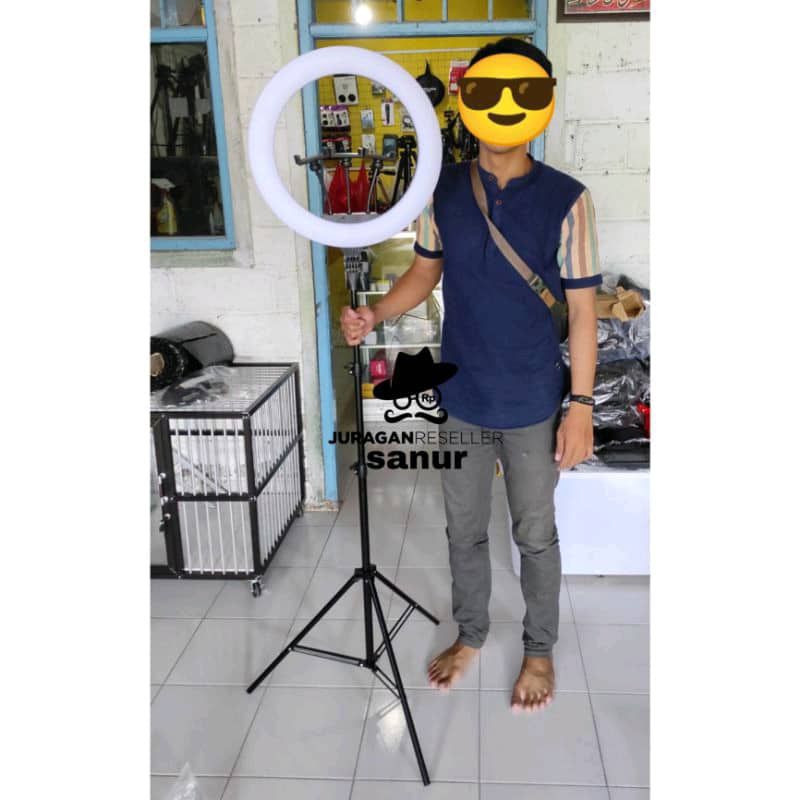 Jual Lampu Ring light Besar size 46cm 18 inch BD460 dan tripod 2 meter ...