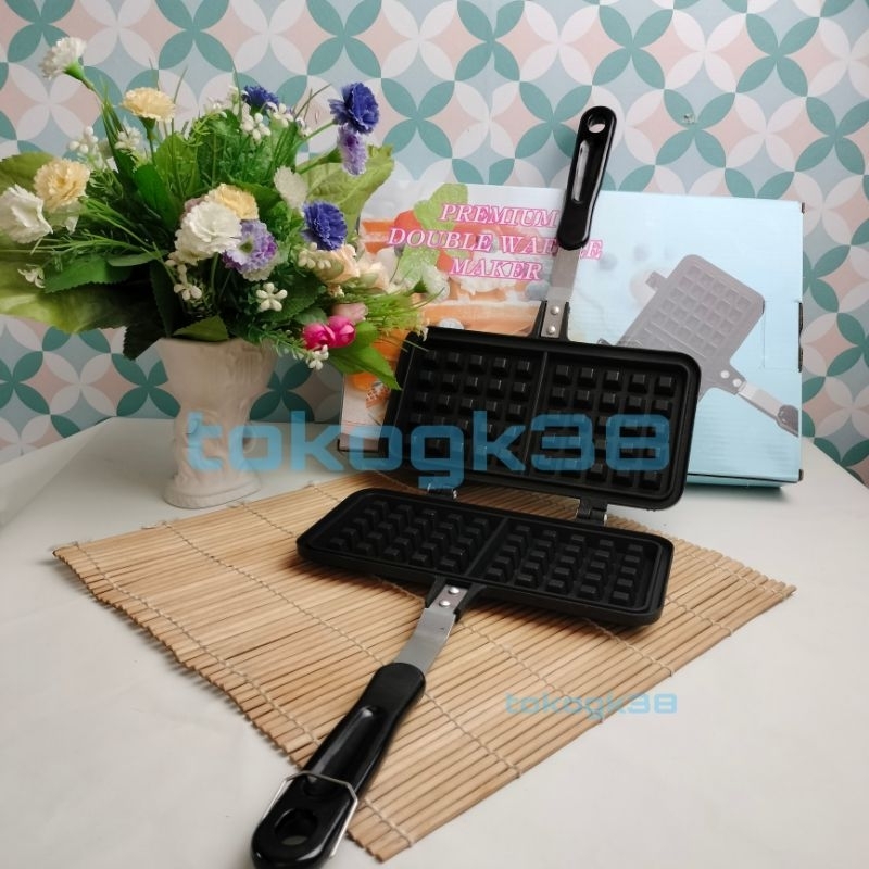 Jual Cetakan waffle/double waffle pan maker/cetakan waffle kotak-high ...