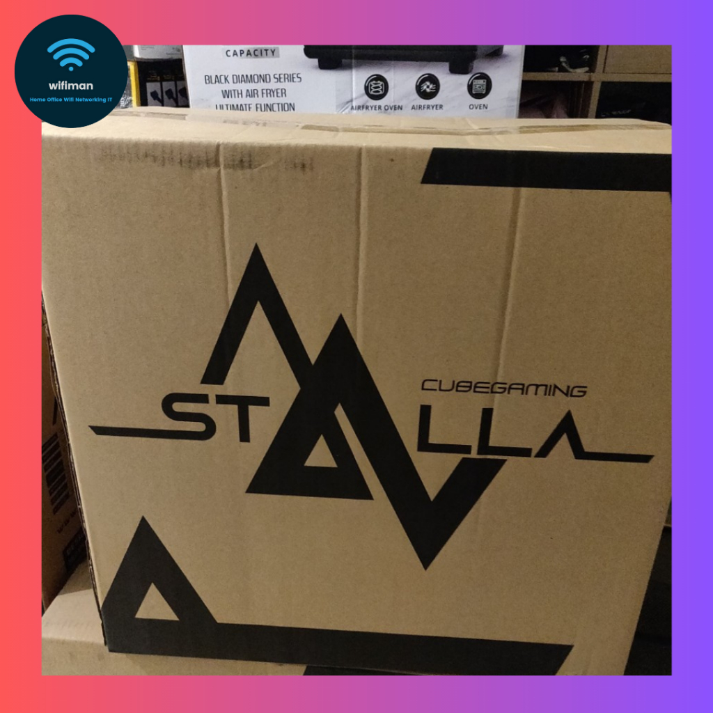 Jual Cube Gaming Stalla ATX Glass Full Tower PC Case Black White Hitam ...
