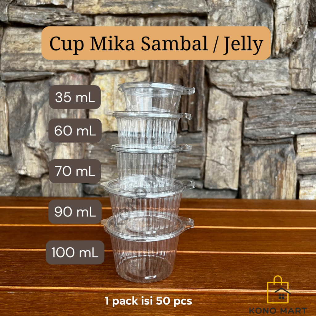 Jual CUP SAMBAL MIKA TUTUP SAMBUNG / CUP SAOS CUP SAMBAL JELLY DESSERT ...