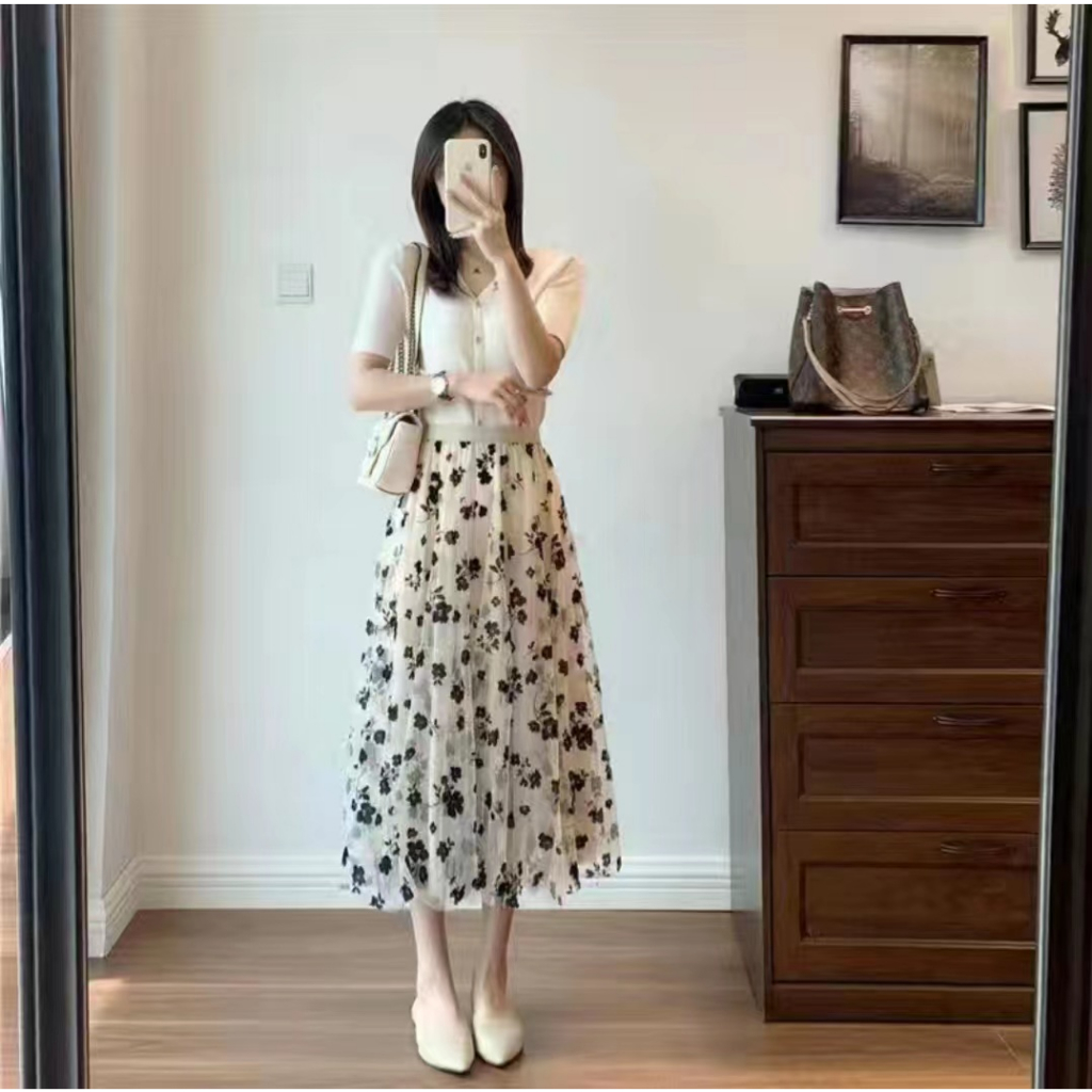 Jual Rok Midi/Rok Korea/Rok Cantik/Rok Motif Fashion/Rok Tutu Sifon ...