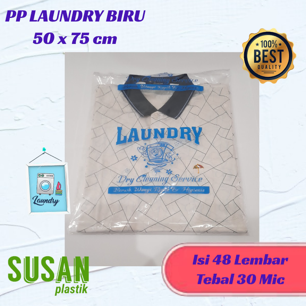 Jual PLASTIK LAUNDRY PRINTING BIRU 50X75 | Shopee Indonesia