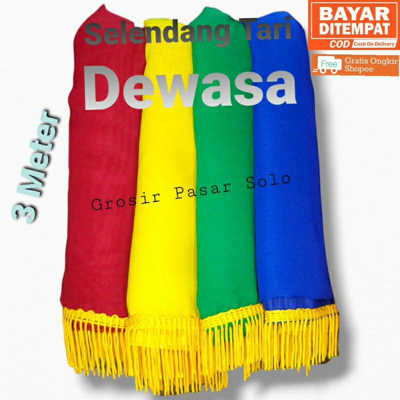Jual Selendang Tari Dewasa / Selendang Tari Rumbai / Selendang Tari 3 ...