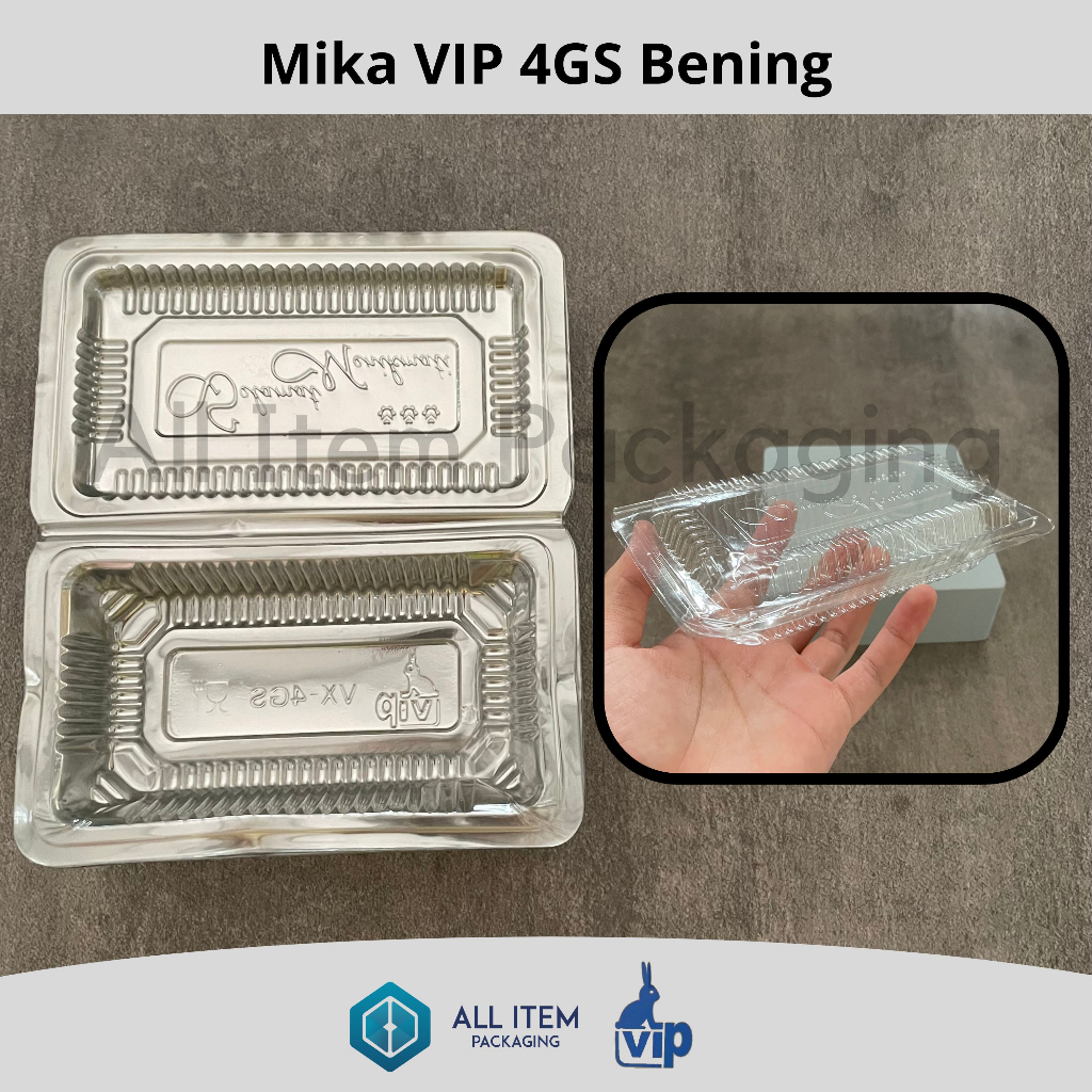 Jual Mika VIP 4GS / Mika Plastik Nasi / Box Mika Makanan Kue @100 Pcs ...