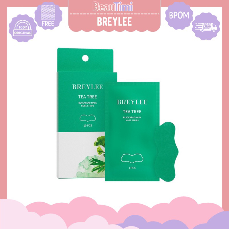Jual beautimi - BREYLEE Tea Tree Blackhead Mask Nose Strips 10pcs ...