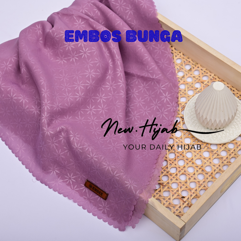 Jual Jilbab Segiempat Embos Motif Bunga / Kerudung Segiempat Embos ...