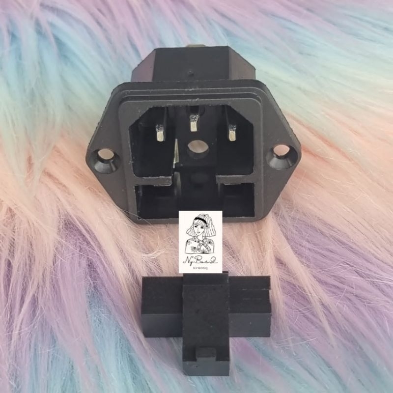 Jual SOKET POWER AC INLET 3 PIN + FUSE HOLDER SOCKET 3P | Shopee Indonesia