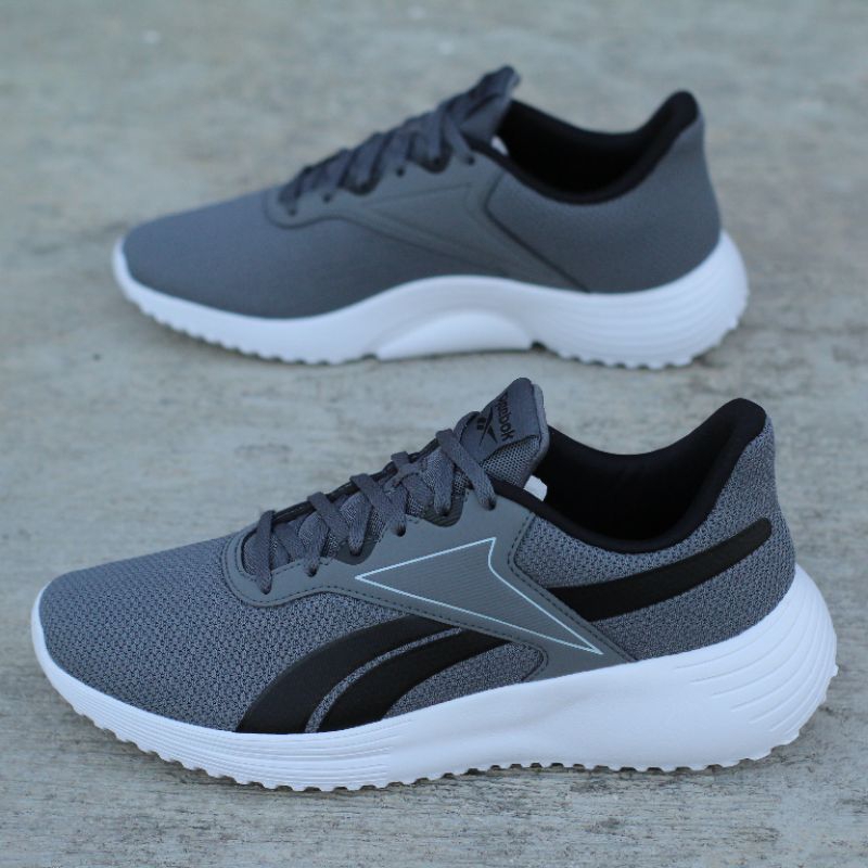 Jual sepatu reebok lite men running shoes grey black | Shopee Indonesia