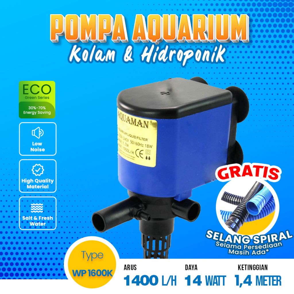 Jual Pompa Aquarium Power Head Filter Kolam Koi Mesin Air Terjun 1200 ...