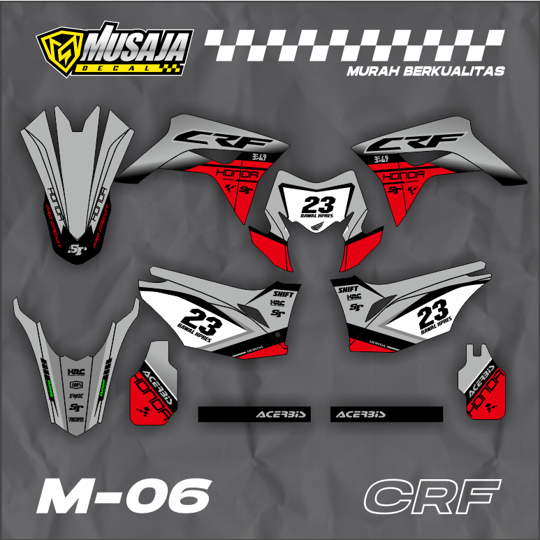 Jual Decal crf motif abu merah full body | Shopee Indonesia