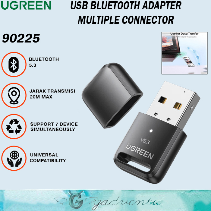 Jual UGREEN Adapter Wireless Dongle USB Bluetooth 5.3 Headphone Mouse Keyboard For Windows 11/10 ...
