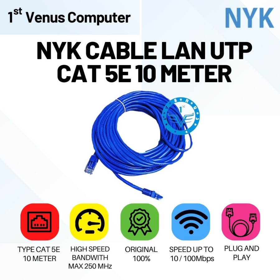 Jual CABLE UTP LAN 10M / KABEL UTP 10 METER / CAB31-CAB | Shopee Indonesia