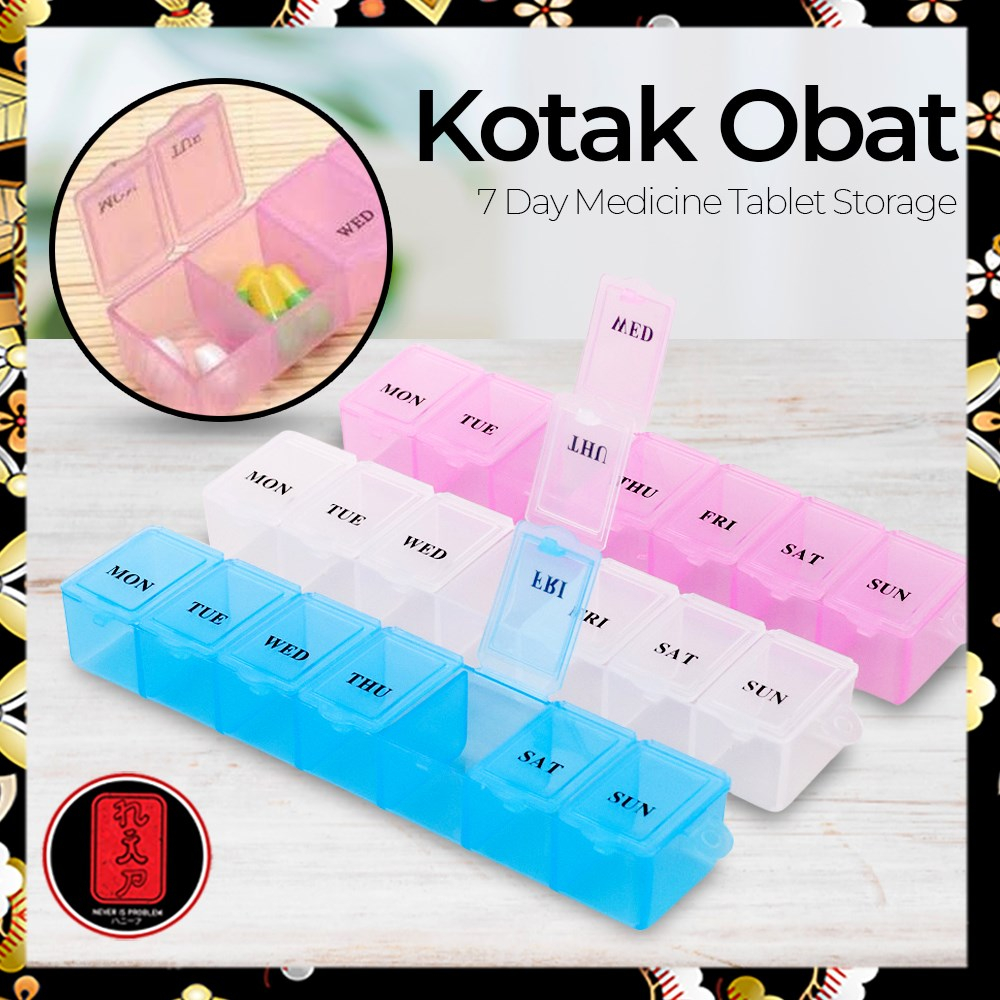 Jual Kotak Obat 7 Day Medicine Tablet Storage - Multi-Color | Shopee ...