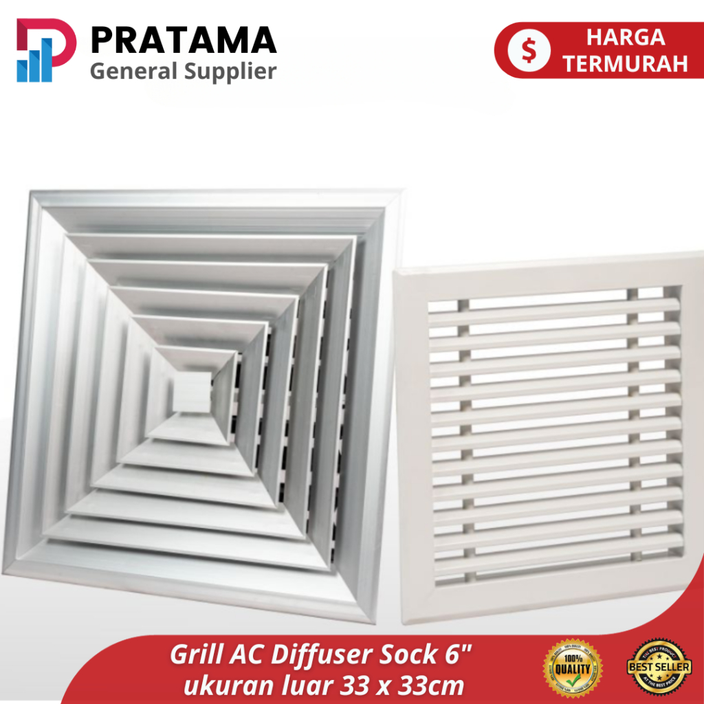 Jual Diffuser Ducting / Grill AC Diffuser ukuran 20 x 20 cm + OBD ...