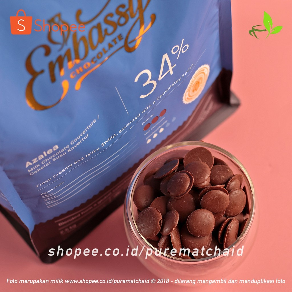 Jual Embassy Chocolate - AZALEA 34% 250gr Milk Couverture Cokelat Tulip ...
